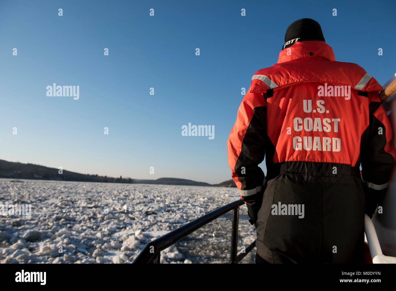 A crewmember aboard the U.S. Coast Guard Cutter Hawser, a 65-foot Small ...