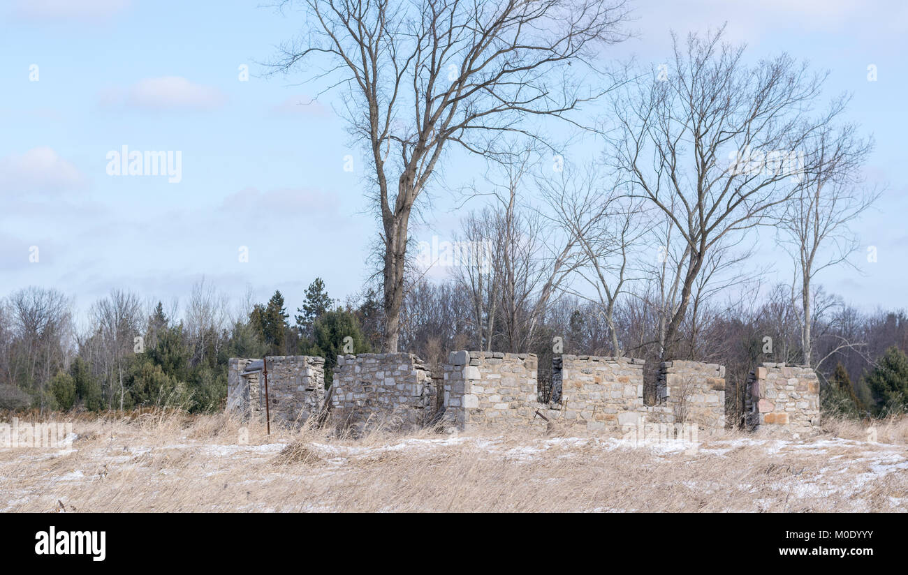 Abandoned Stone Wall Foundation Stock Photo - Alamy