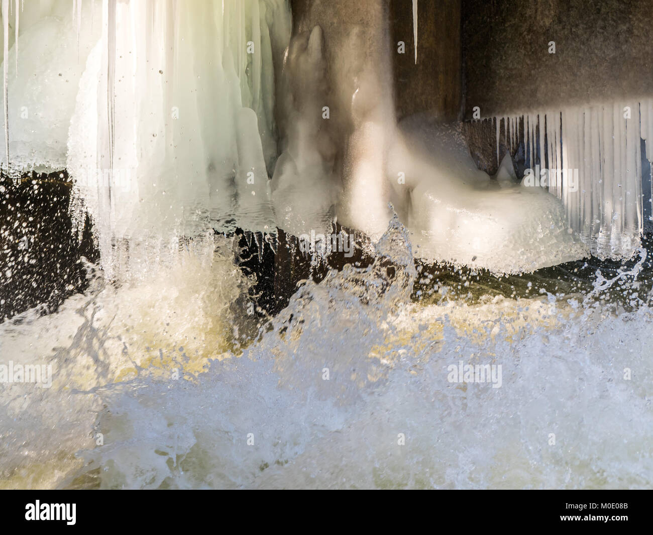 Icicles and Running Water Stock Photo - Alamy