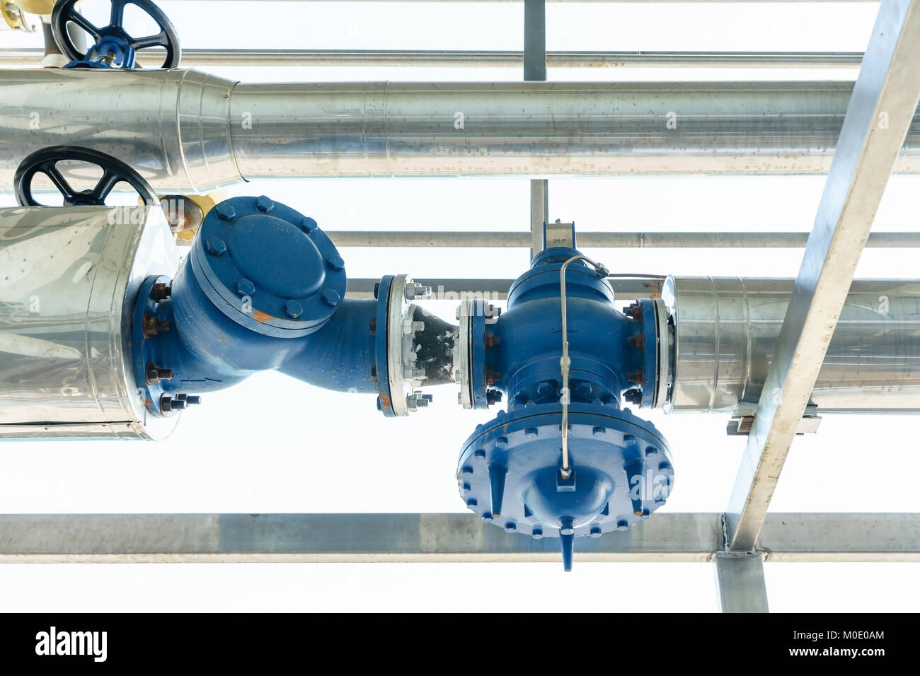 boiler pipes with insulation, valves, gate valves and displays Stock ...