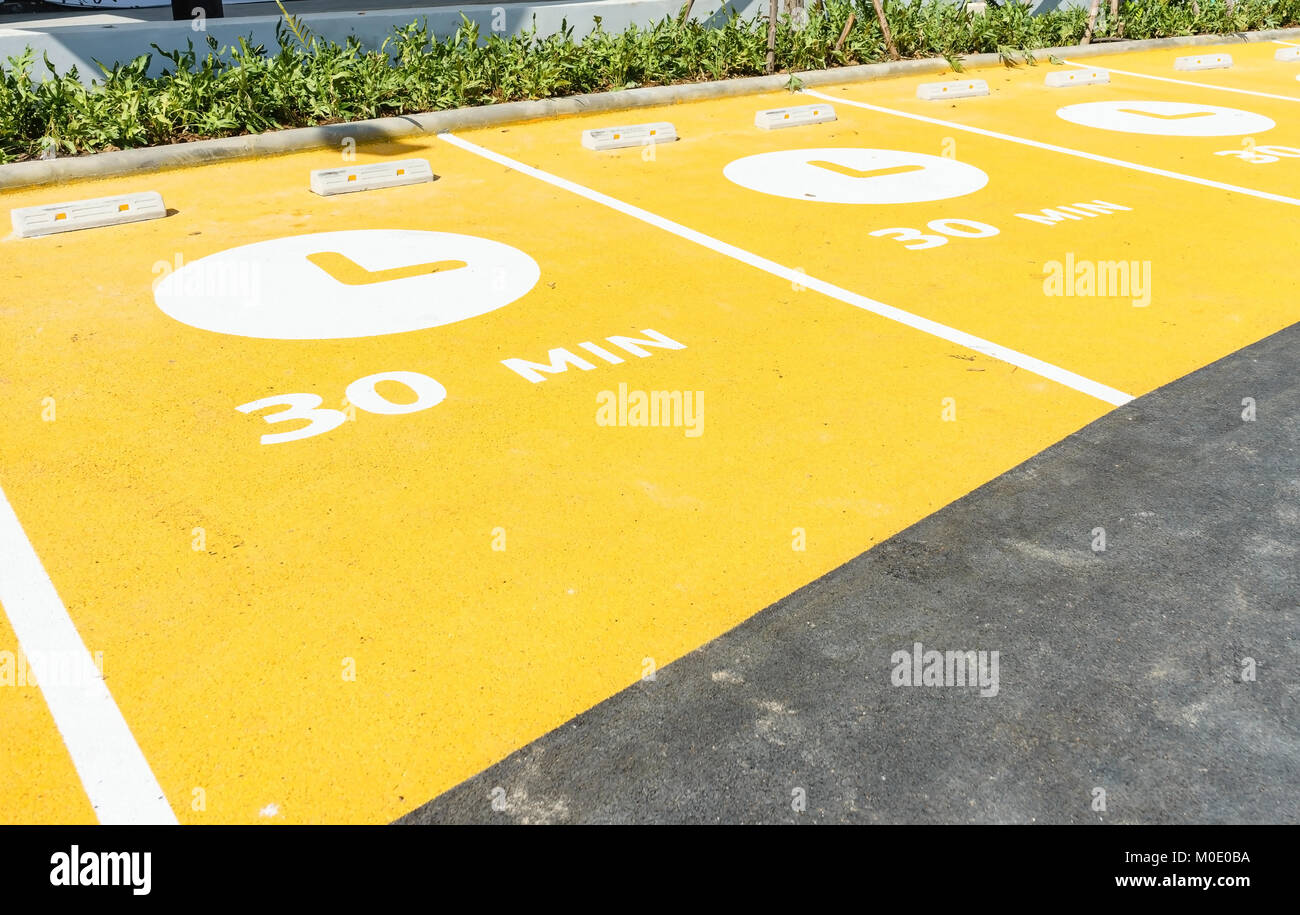 Empty space Car park outdoor Parking lot Stock Photo - Alamy