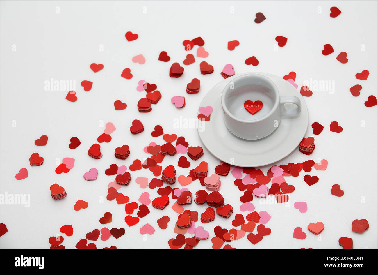 Valentines day Heart background with i love you " i love u ", cup of ...