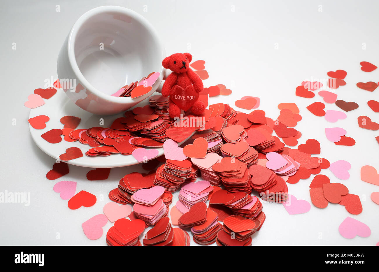 Valentines day Heart background with i love you " i love u ", cup of ...