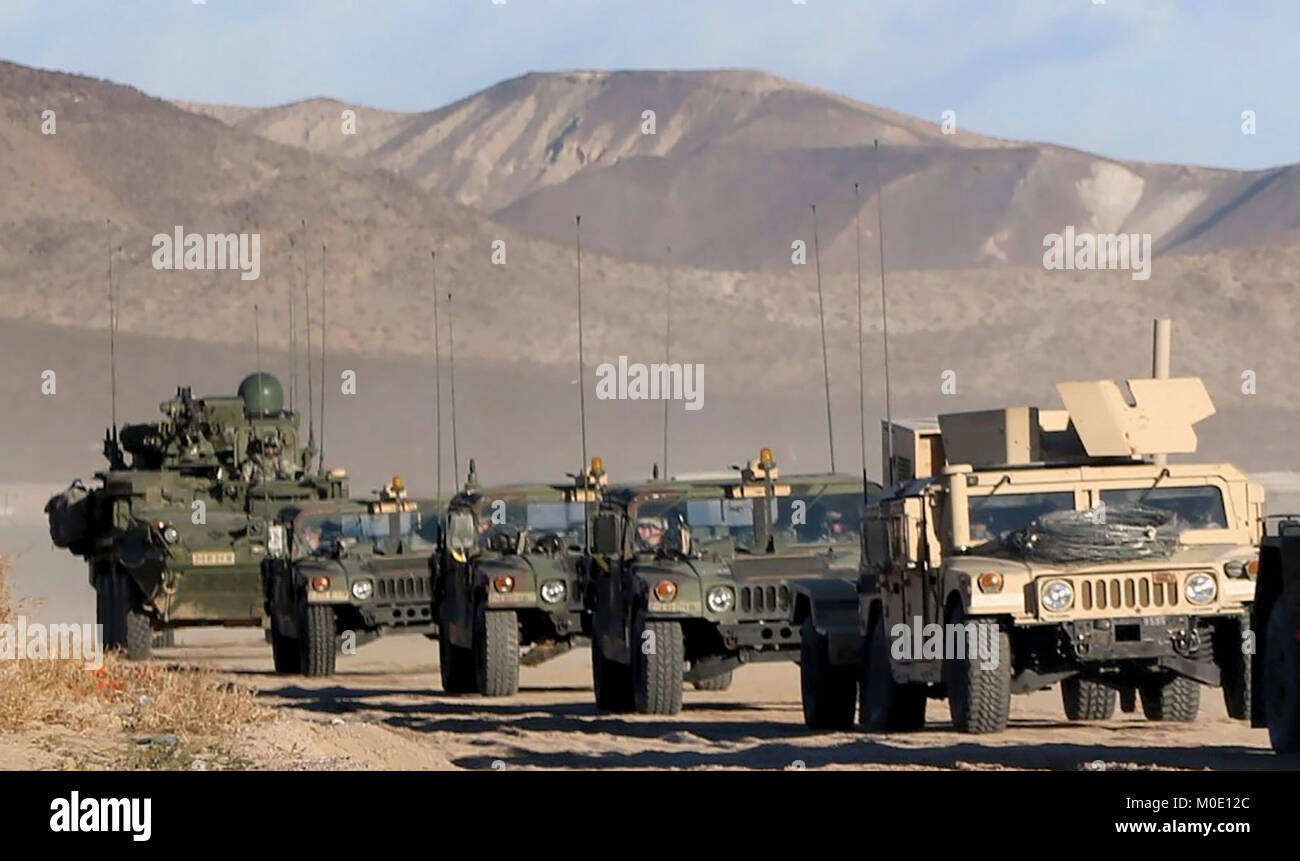 Vehicles equipped with mobile WIN-T, including the Stryker at the end ...
