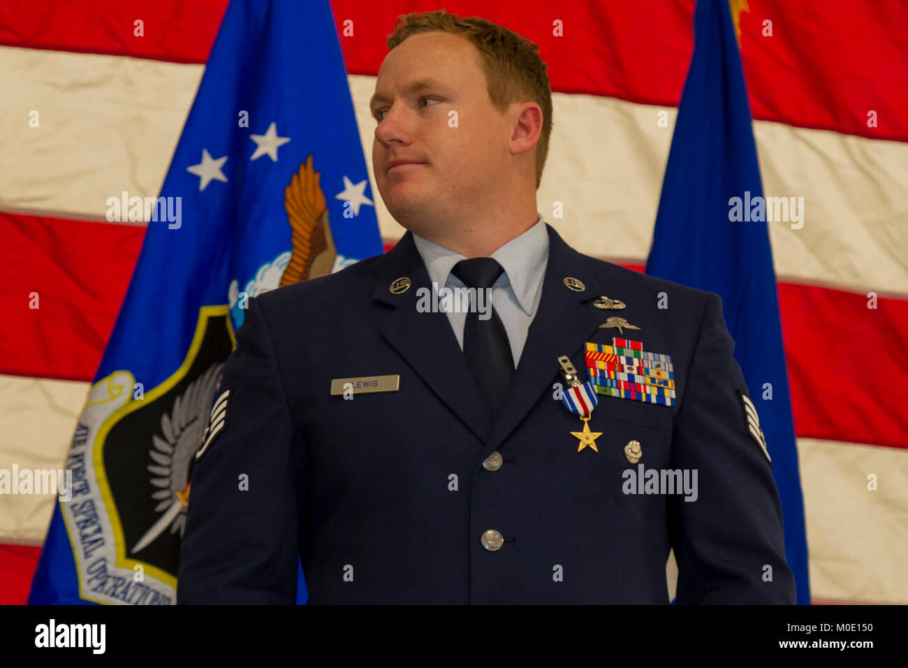 U.S. Air Force Staff Sgt. Christopher Lewis, a combat controller with ...