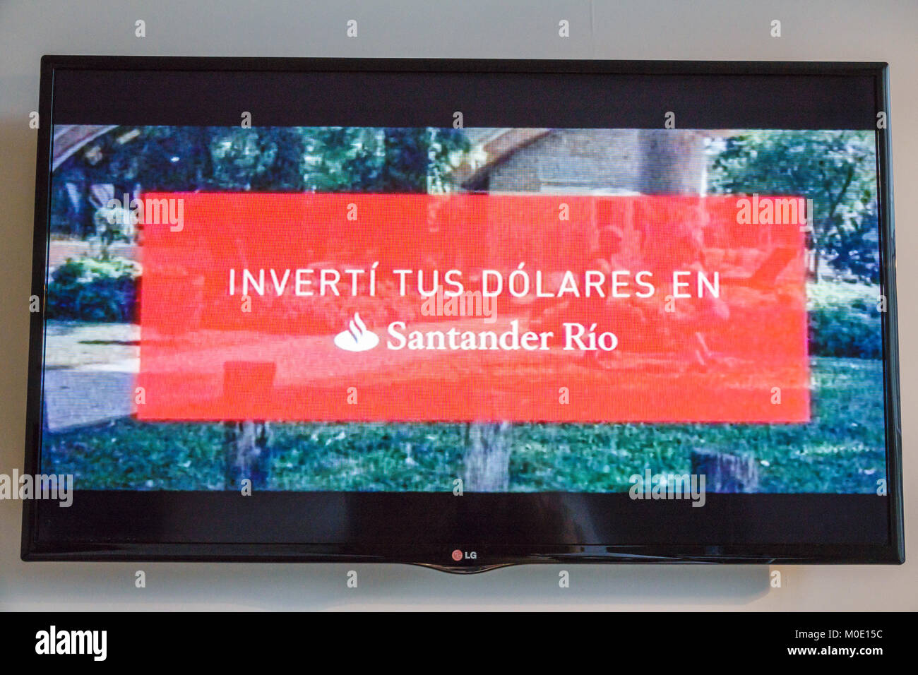 Buenos Aires Argentina,TV television screen monitor,commercial,Banco ...