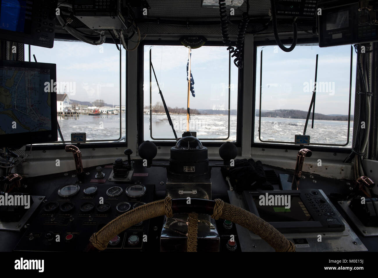 The view from the Coast Guard Cutter Bollard’s Bridge prior to getting ...