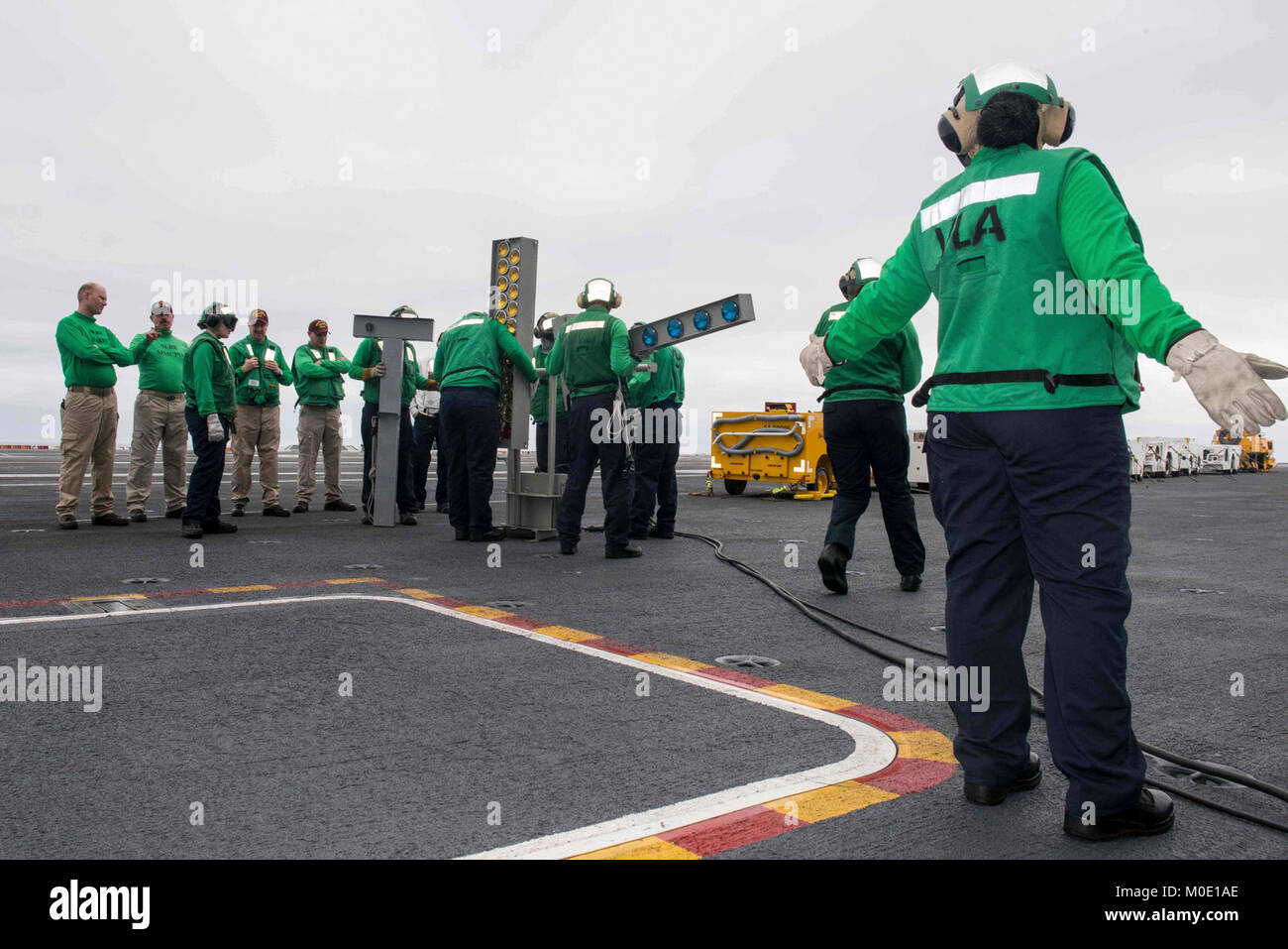 PACIFIC OCEAN (Jan. 19, 2018) Sailors assemble a Manually Operated ...