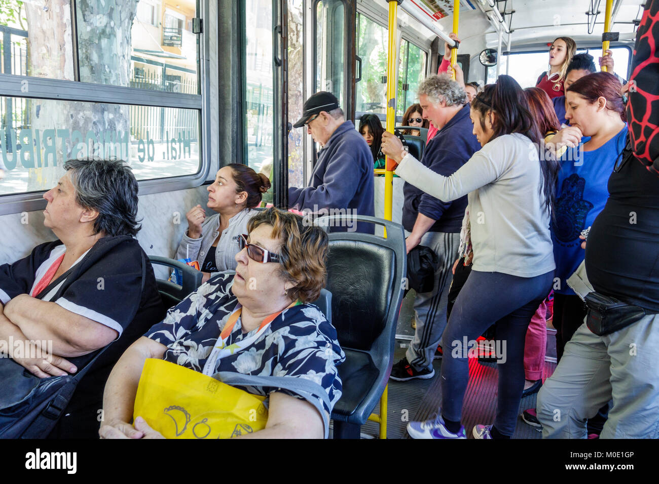 Woman exiting bus hi-res stock photography and images - Alamy