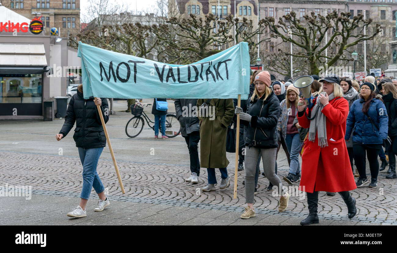 Malmo, Sweden. 20th Jan, 2018. A demonstrations protesting a series of ...