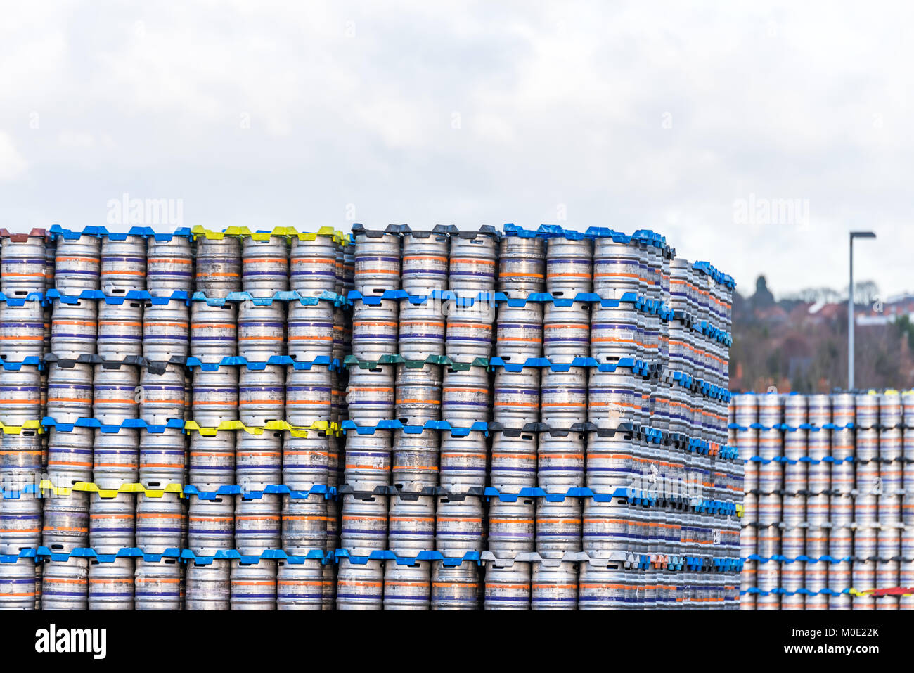 Stack of aluminium beer barrels hi-res stock photography and images - Alamy
