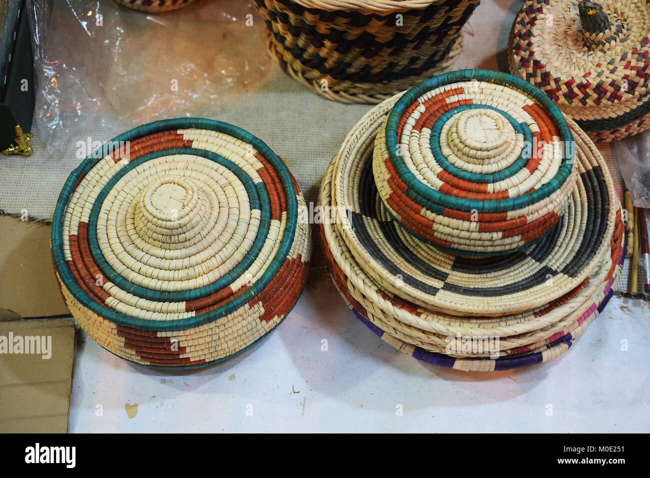Saudi Traditional Baskets for sale in a Souk or Market in Al Janadriyah ...