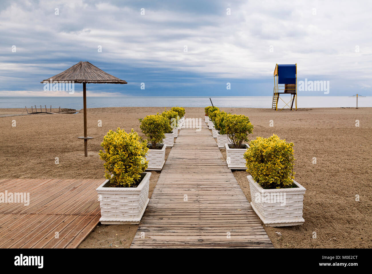 Beach on the Adriatic Sea in Durres, Albania Stock Photo - Alamy