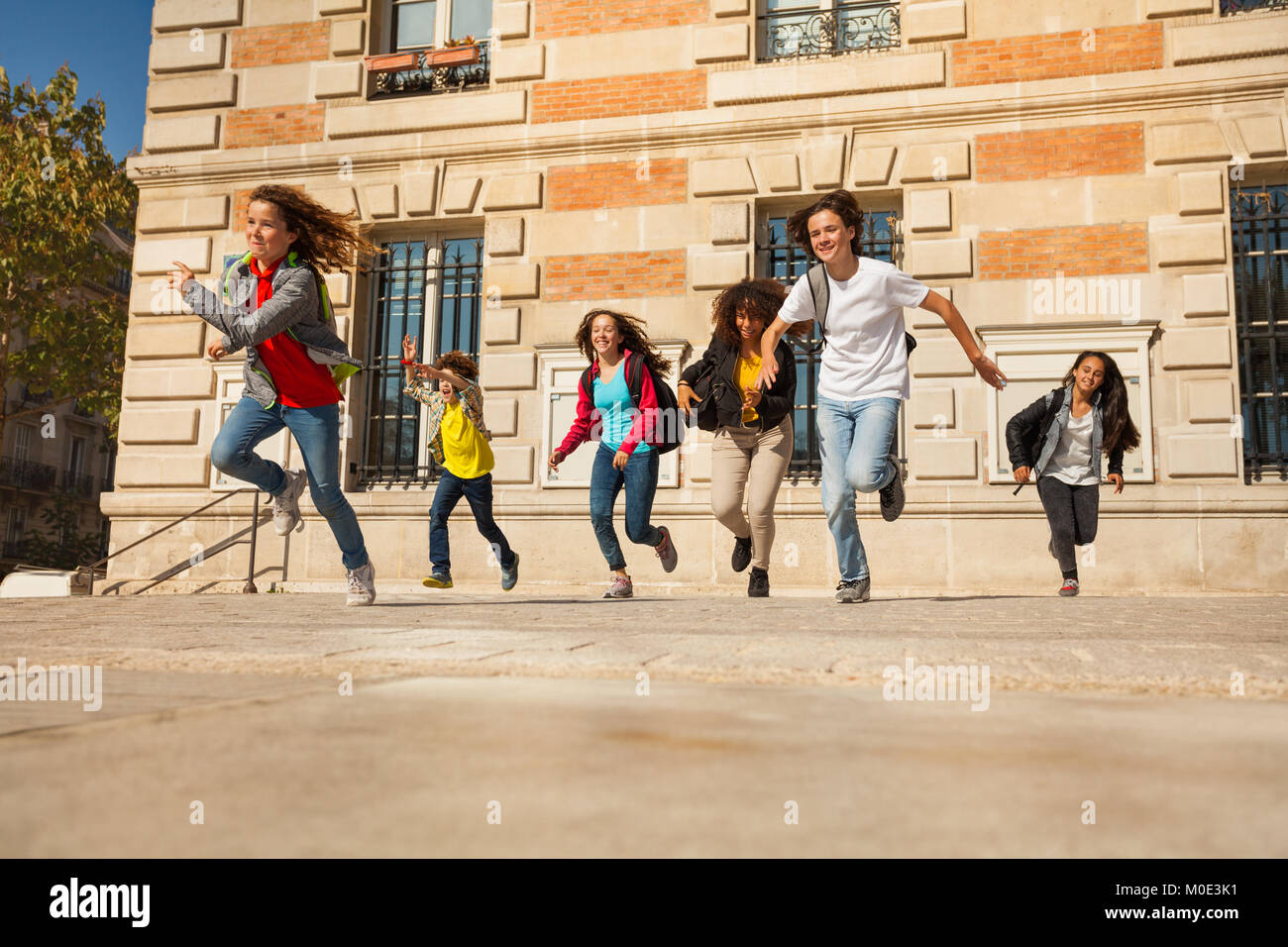 School Kids Running Recess Stock Photos & School Kids Running Recess ...