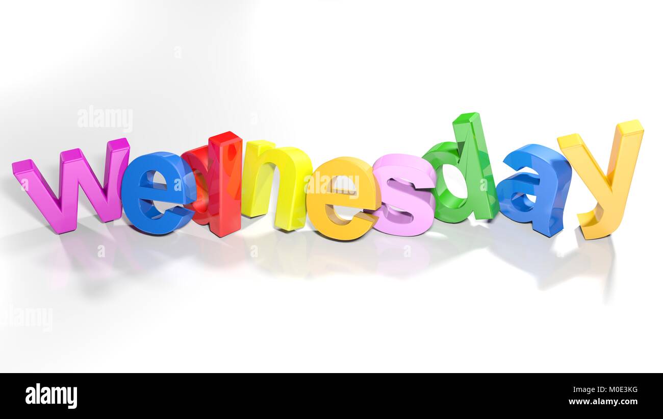 wednesday colorful 3D write - 3D rendering Stock Photo - Alamy wednesday colorful 3D write - 3D rendering Stock Photo - Alamy