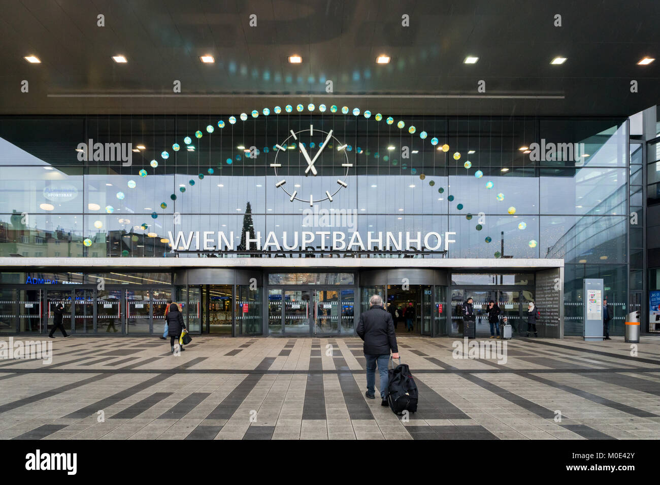 Vienna, Austria - December 2017: Vienna Hauptbahnhof train station ... Vienna, Austria - December 2017: Vienna Hauptbahnhof train station ...