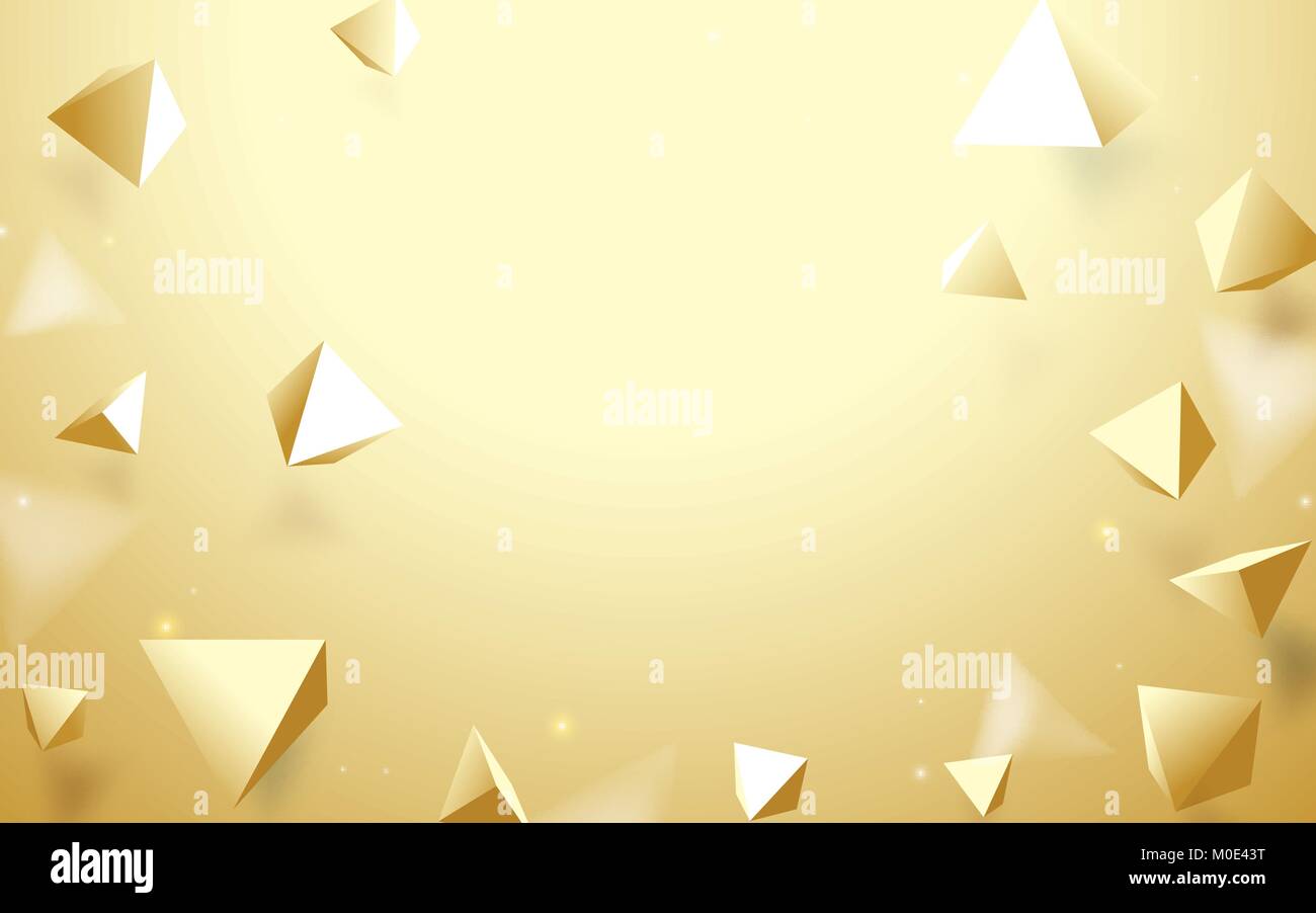 Abstract Gold 3d pyramids background. Vector illustration Stock Vector ...