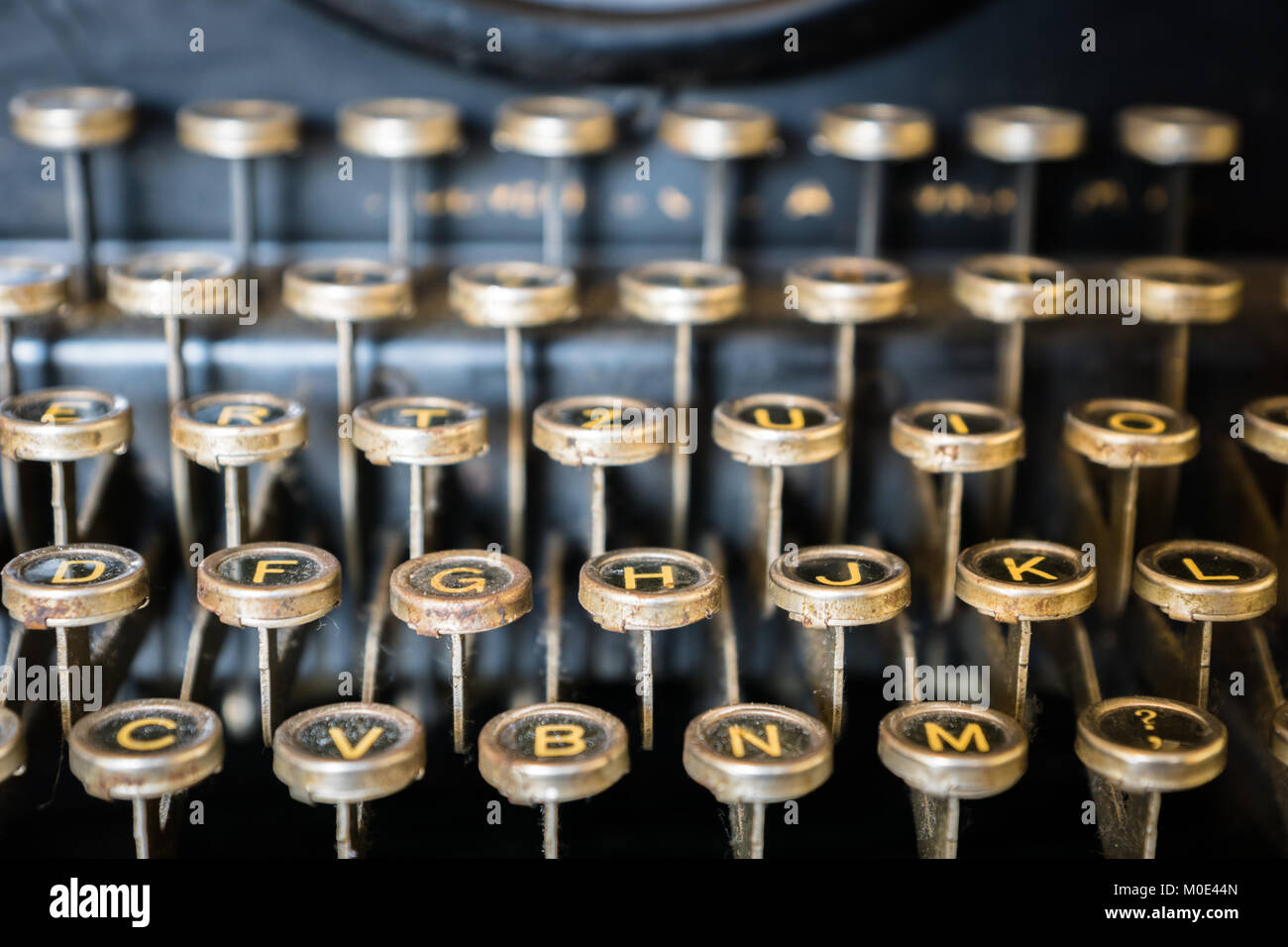 old typewriter keyboard close-up - vintage antique style typewriter ...