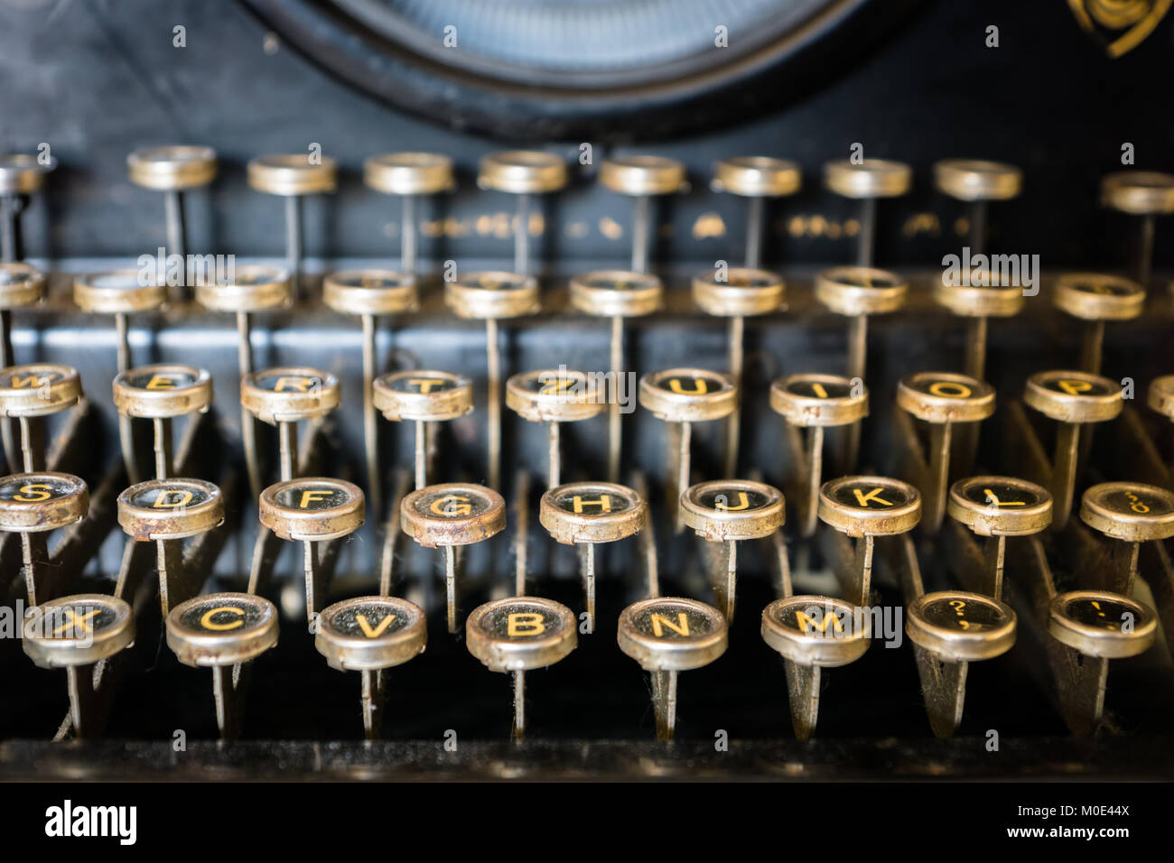 old typewriter keyboard close-up - vintage antique style typewriter ...