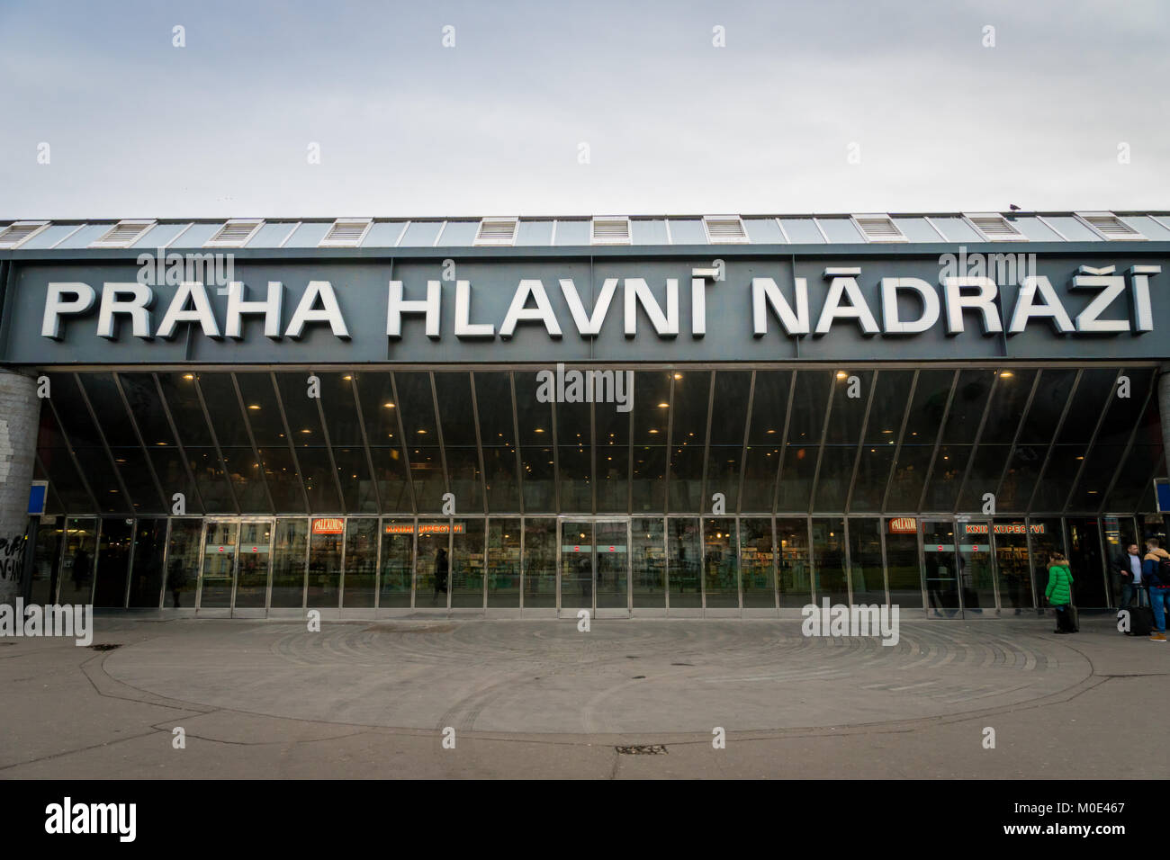 Prague, Czech Republic - December 2017: Prague central train station ...