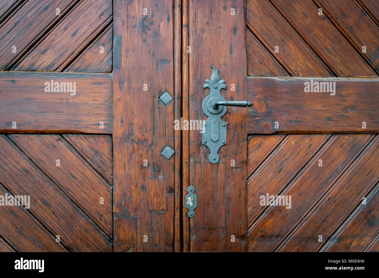 wooden classic vintage style door in Europe Stock Photo - Alamy