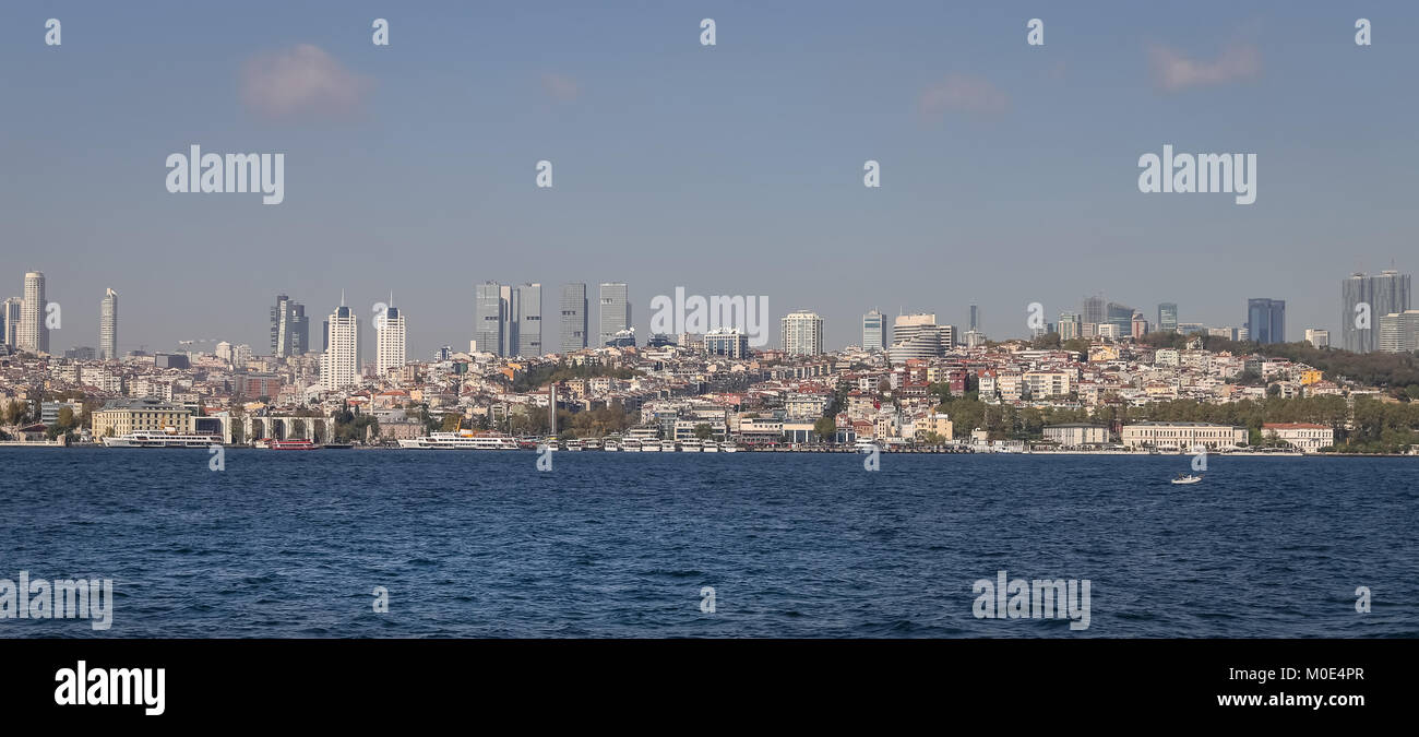 Bosphorus Strait and Besiktas District in Istanbul City, Turkey Stock ...