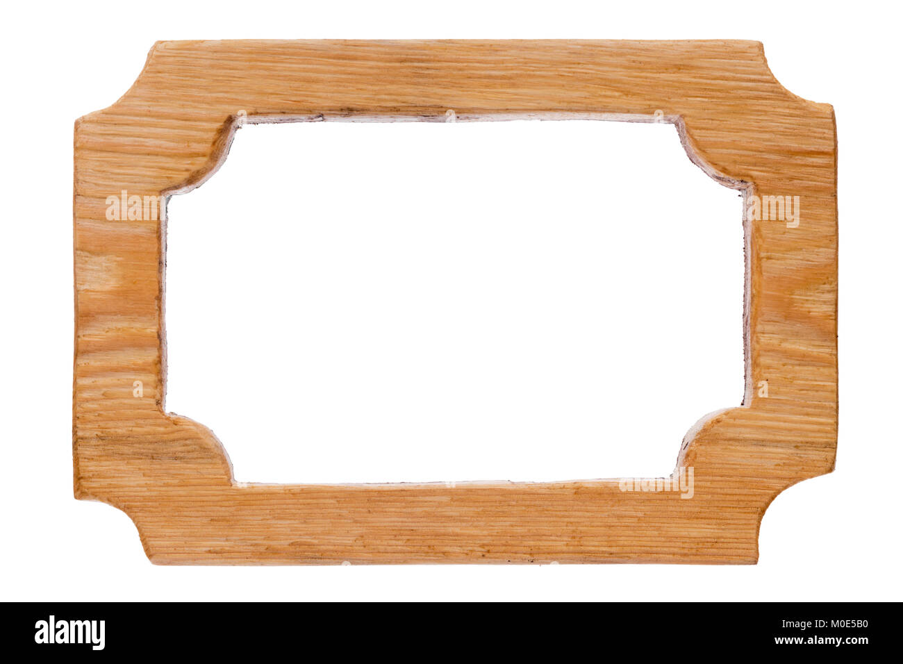 Beautiful one-piece wooden carved frame, isolated on white background ...