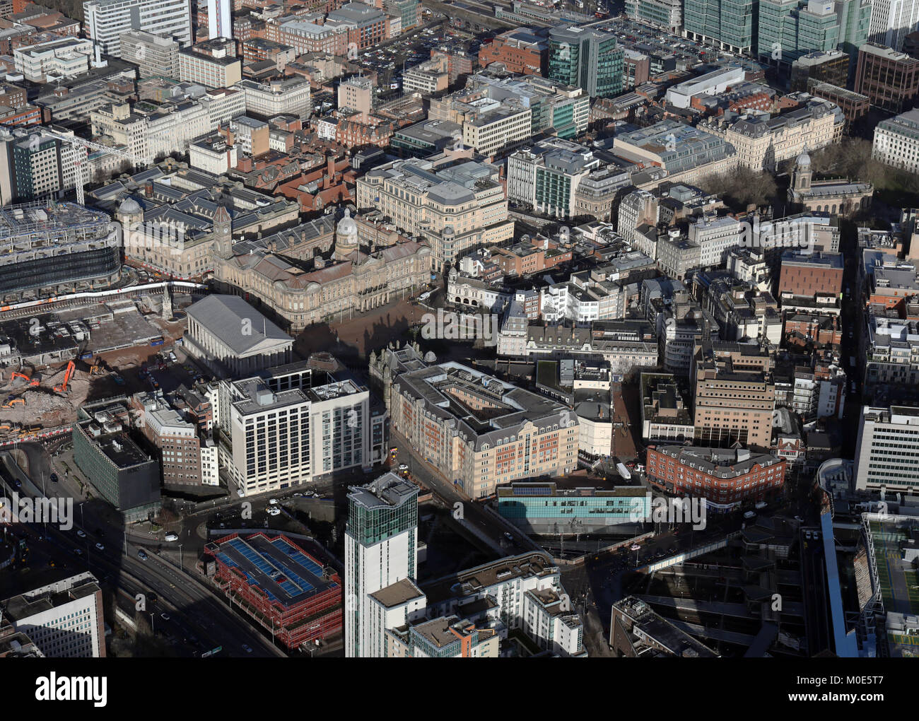 aerial view of Birmingham City Centre, West Midlands, UK Stock Photo ...