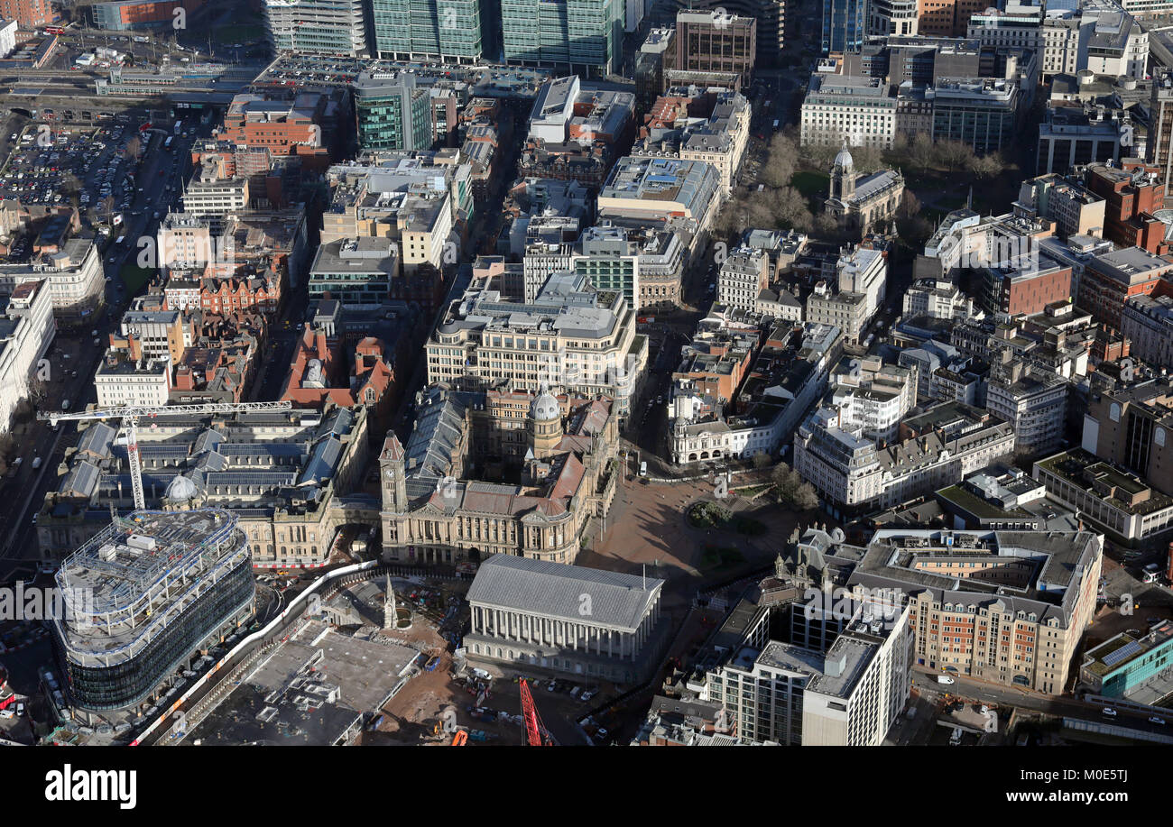 aerial view of Birmingham City Centre, West Midlands, UK Stock Photo ...