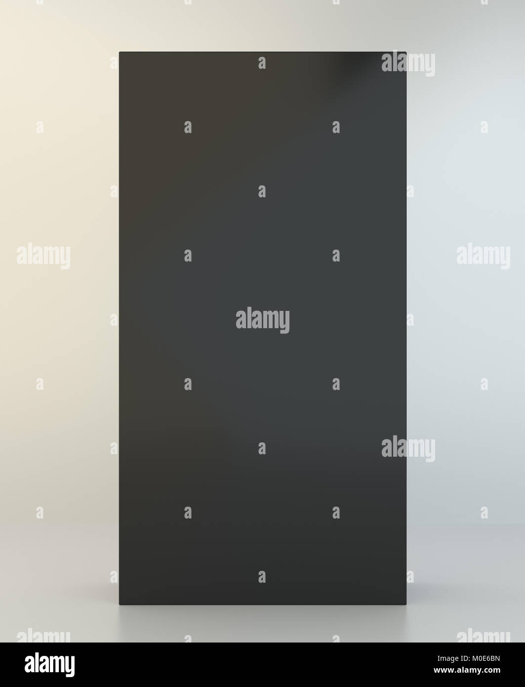 Blank black box in white light studio. 3d rendering Stock Photo - Alamy