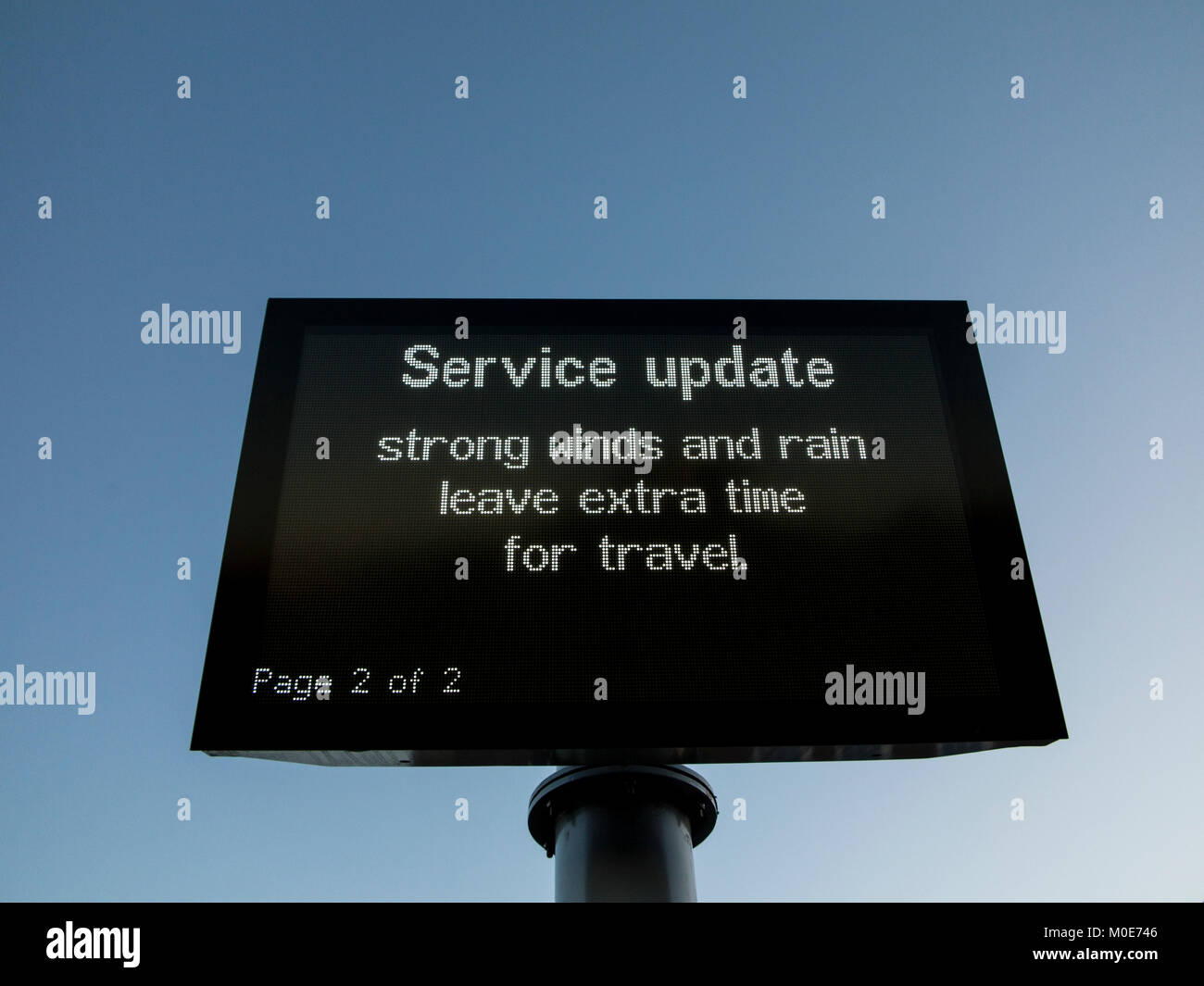 A service update sign on another train strike day Stock Photo - Alamy