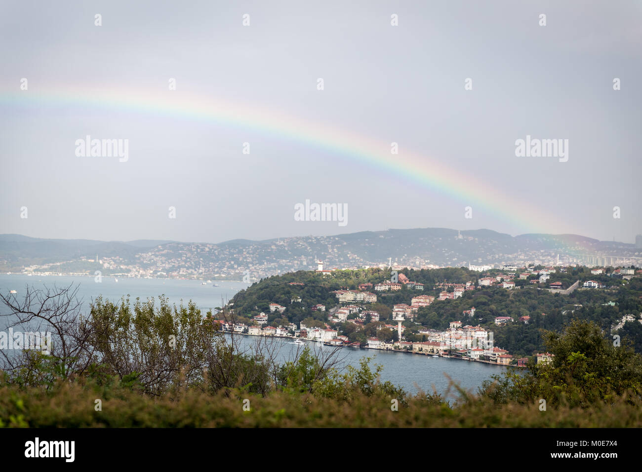 Rainbow over Bosphorus Strait, Istanbul City, Turkey Stock Photo - Alamy