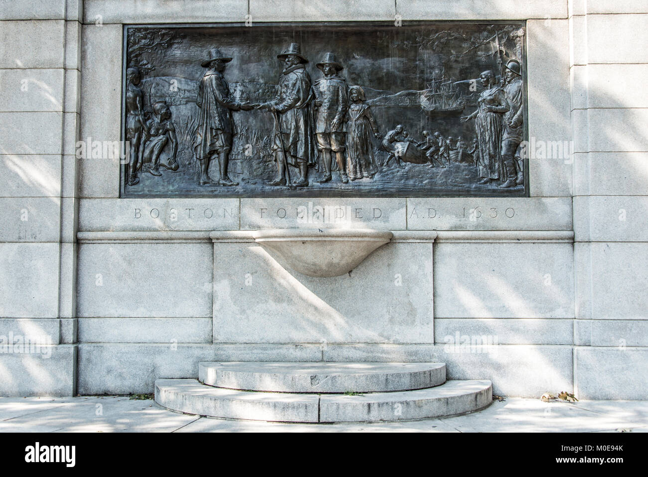 Boston, Massachusetts, USA - Boston Public Garden Sign Monument stating ...