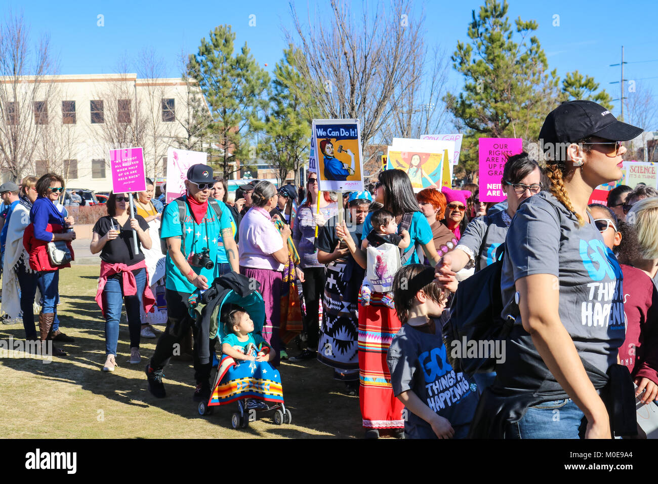 Native Americans partipate in Womens March in Tulsa Oklahoma USA 1-20 ...