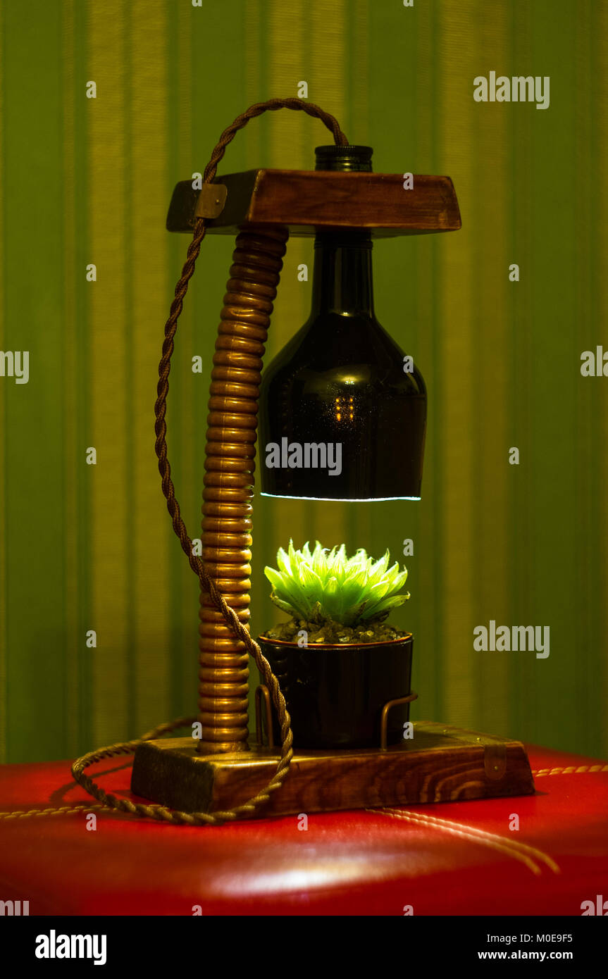 Light fixture handmade - stand for flower pot in vintage style Stock ...