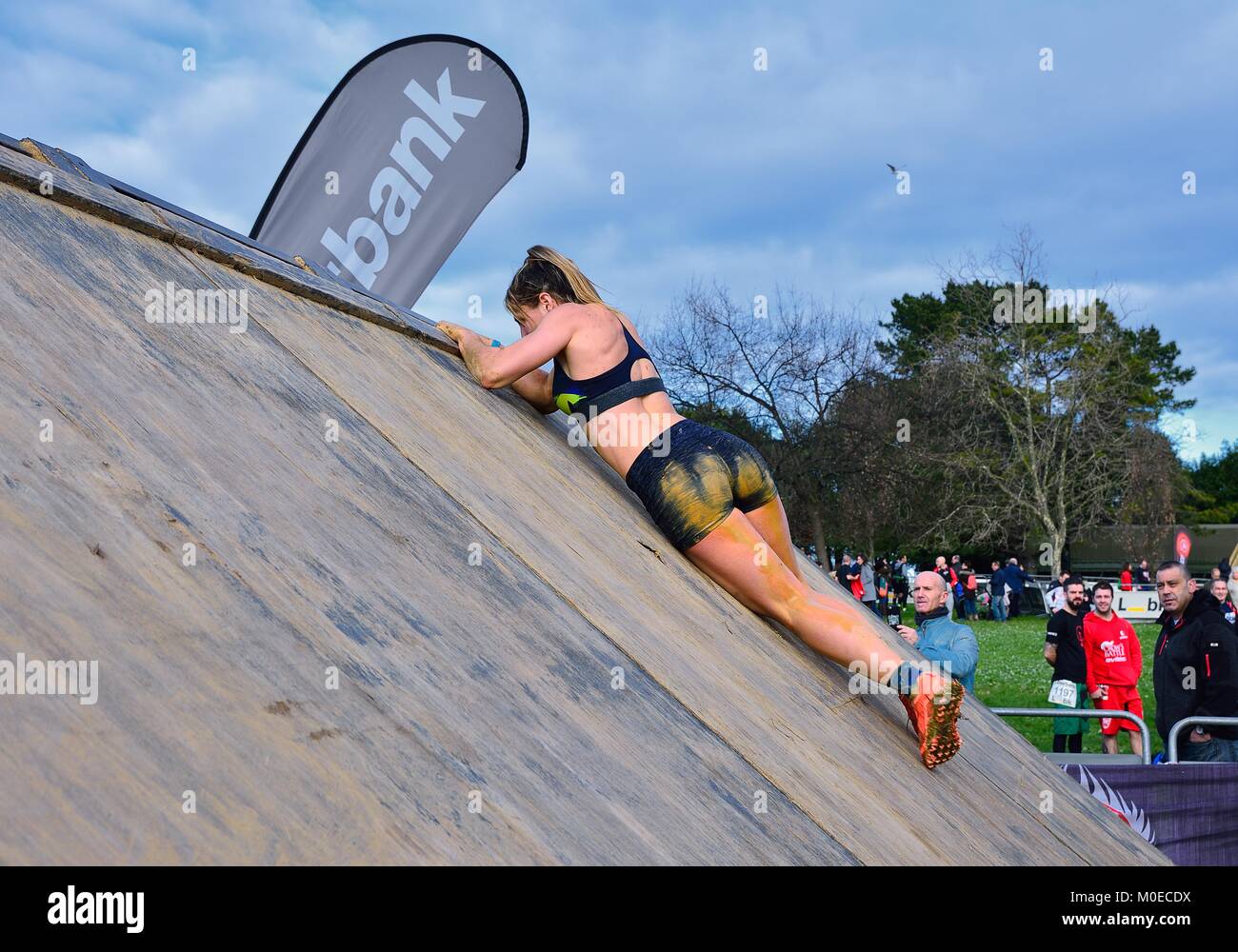 Gijon, Spain - January 21: Farinato Race, extreme obstacle race in ...