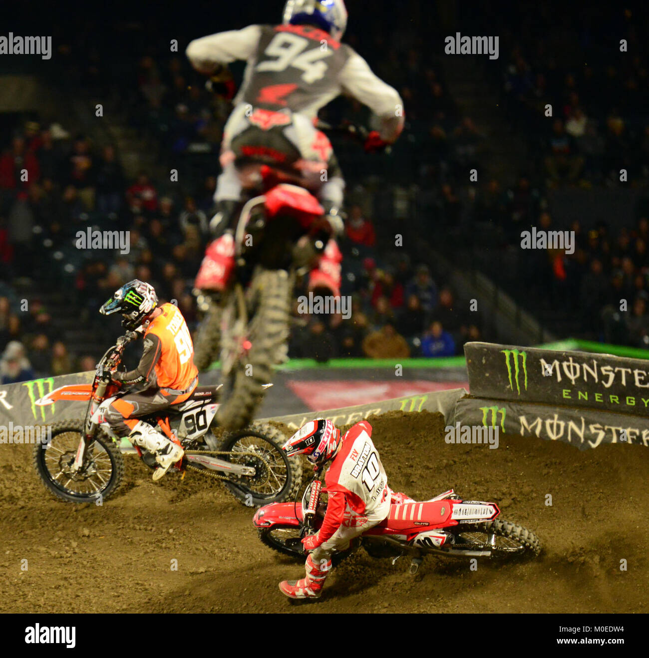 Anaheim, CA, USA. 21st Jan, 2018. DAKOTA TEDDER [90] and JUSTIN BRAYTON ...