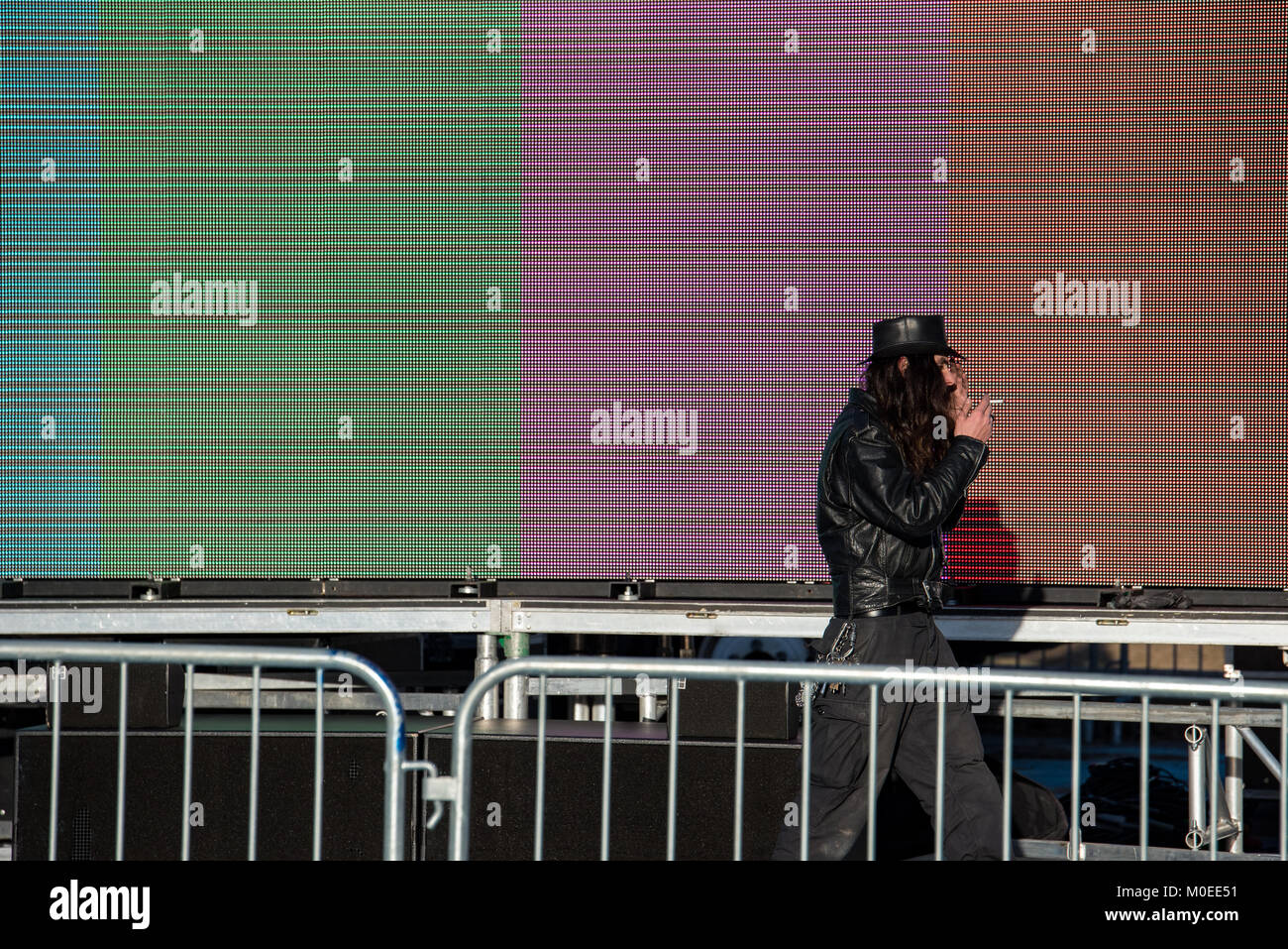 Philadelphia, Pennsylvania / USA: Ethan Chambers works on setting up ...