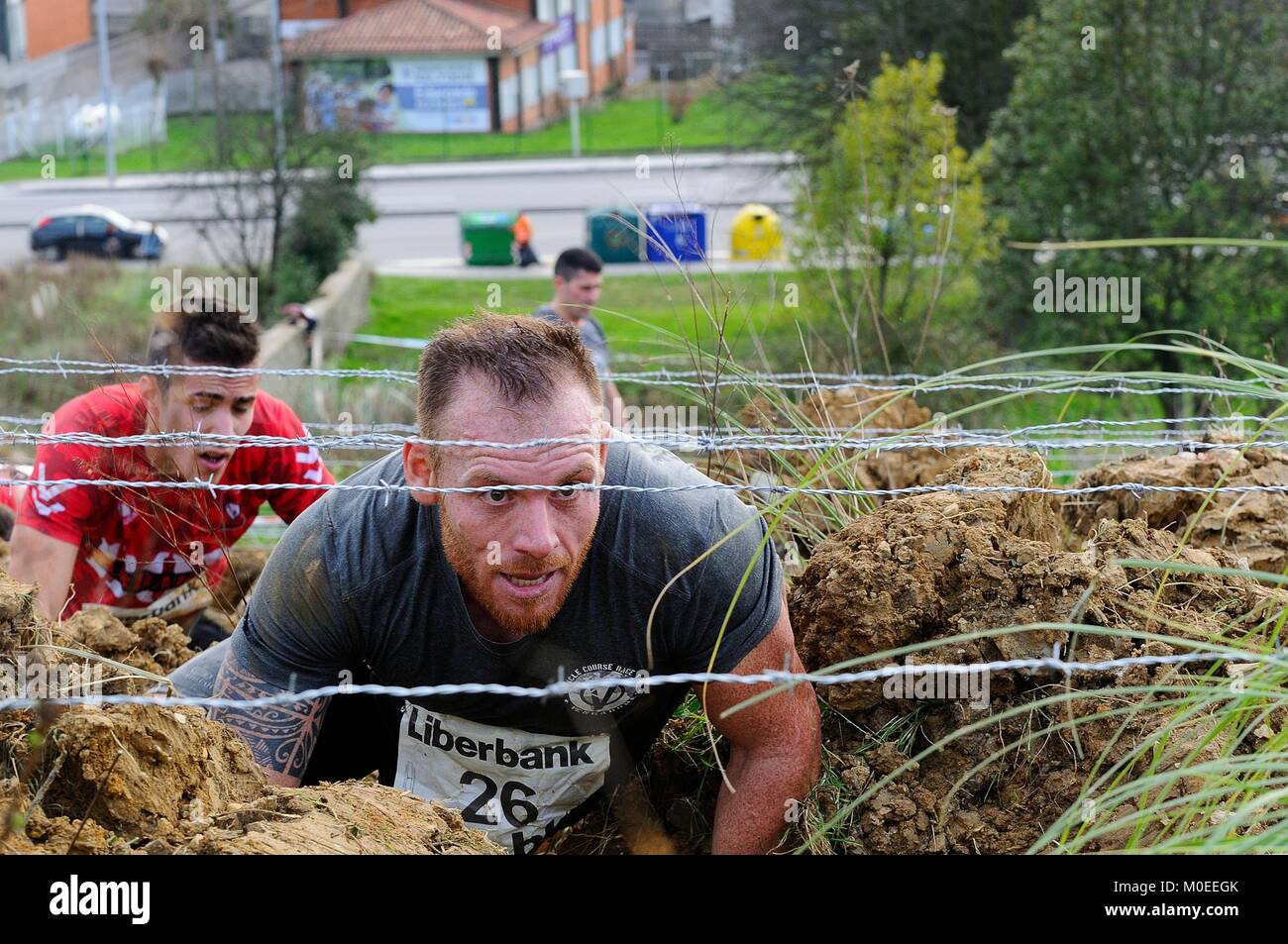 Gijon, Spain. 21st Jan, 2018. Farinato Race, extreme obstacle race in ...