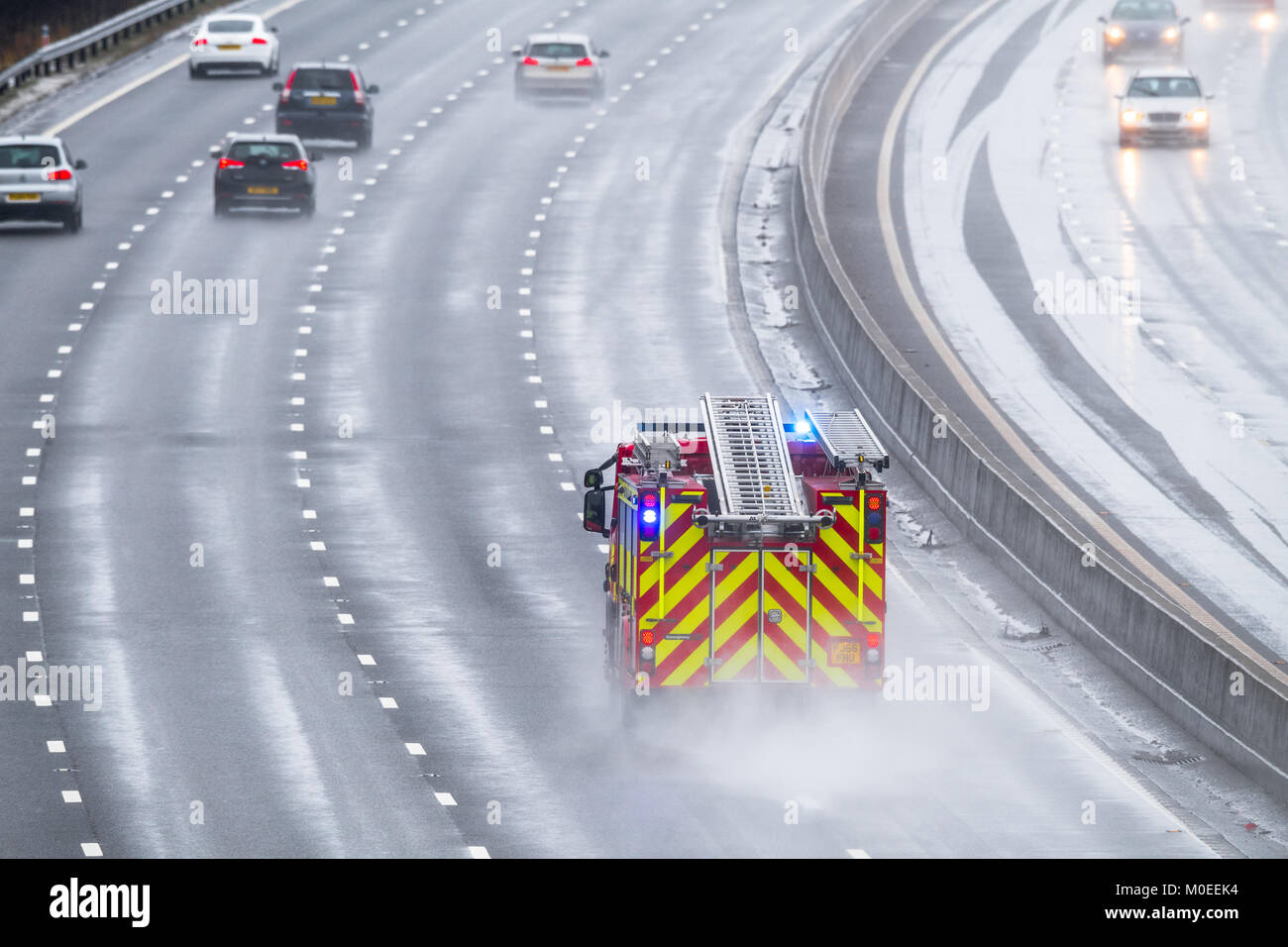 U.K. Weather. M1 motorway, Chesterfield, England. 21st January 2018 ...