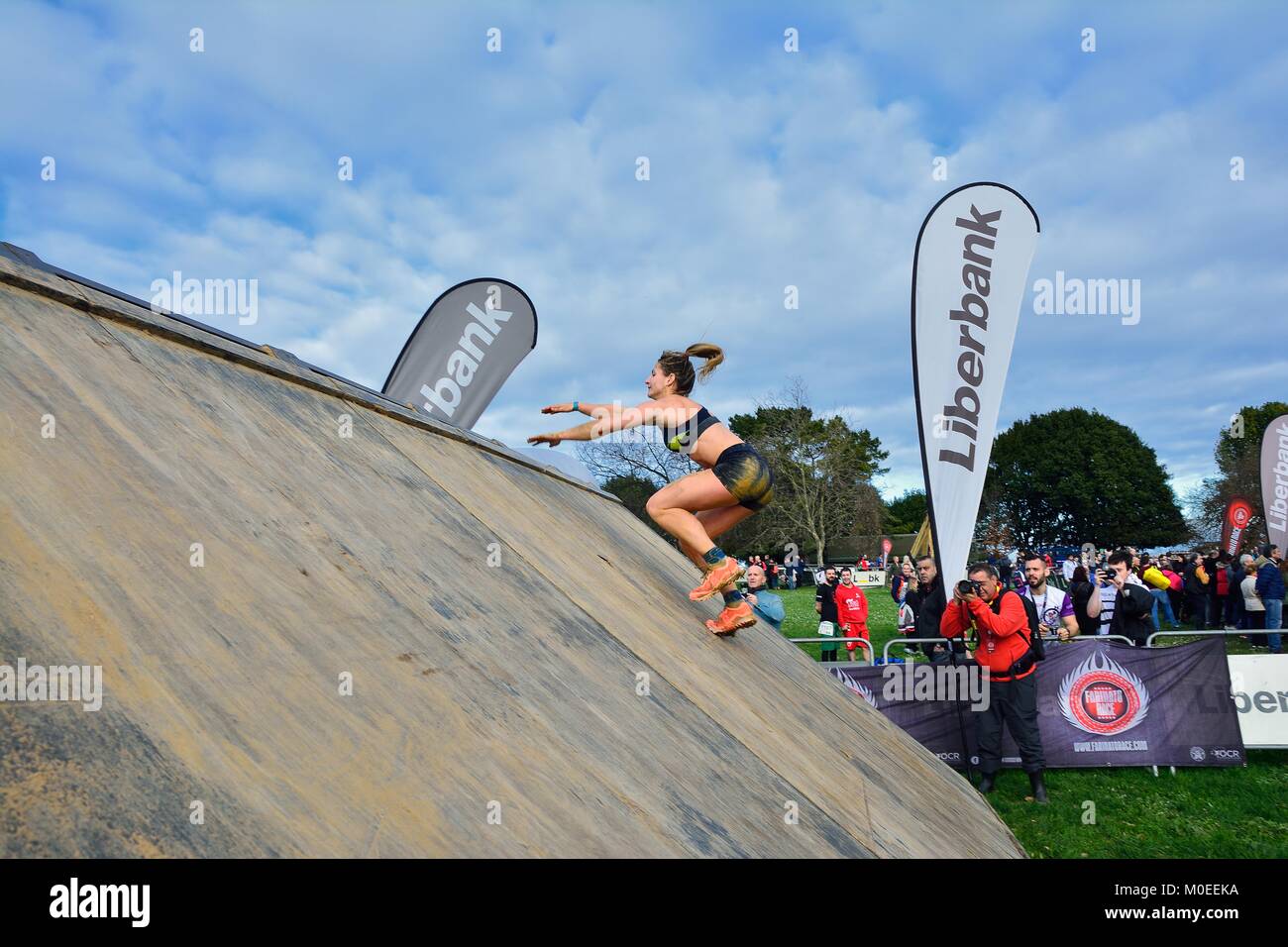 Gijon, Spain. 21st Jan, 2018. Farinato Race, extreme obstacle race in ...