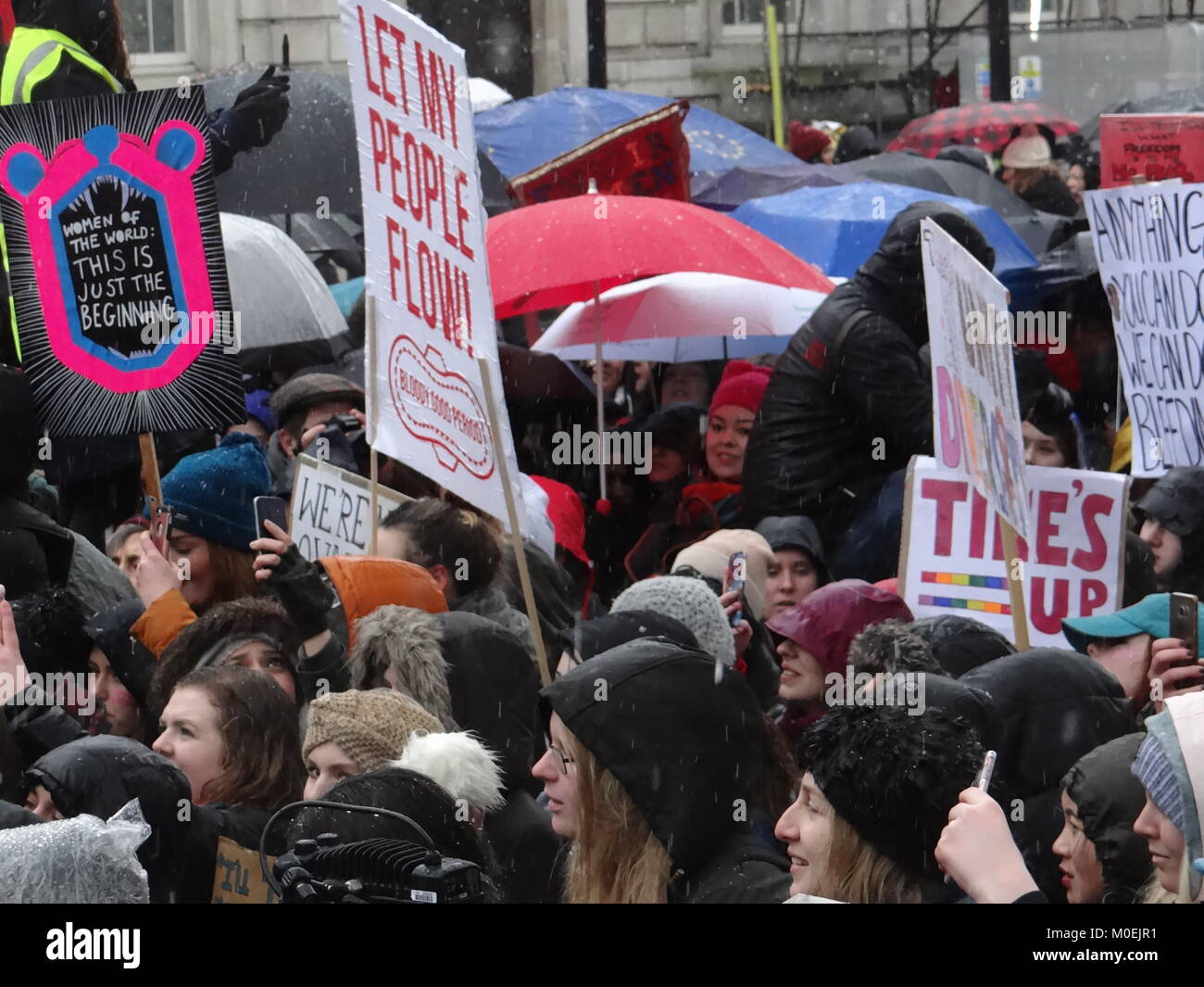 London, UK. 21st Jan, 2018. Hundreds of women joined Time's Up protest ...
