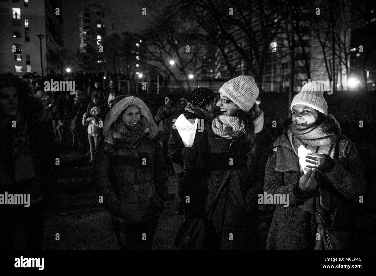 Thousands people in demonstration Black and White Stock Photos & Images ...