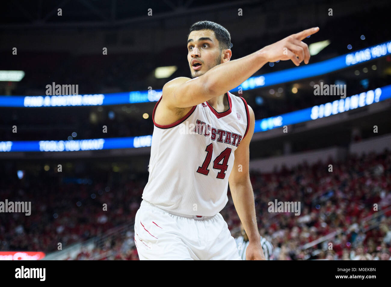 Raleigh, USA. 21st Jan, 2018. North Carolina State Wolfpack center Omer ...