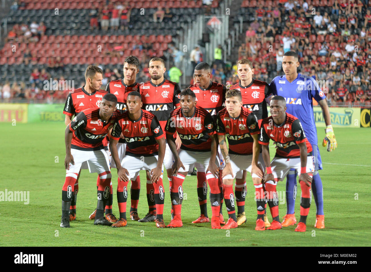 Rio De Janeiro, Brazil. 21st Jan, 2018. Flamengo team during Flamengo ...