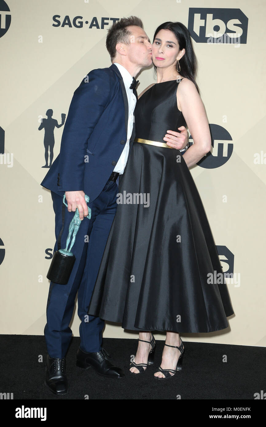 Los Angeles, Ca, USA. 21st Jan, 2018. Sam Rockwell, Sarah Silverman at ...