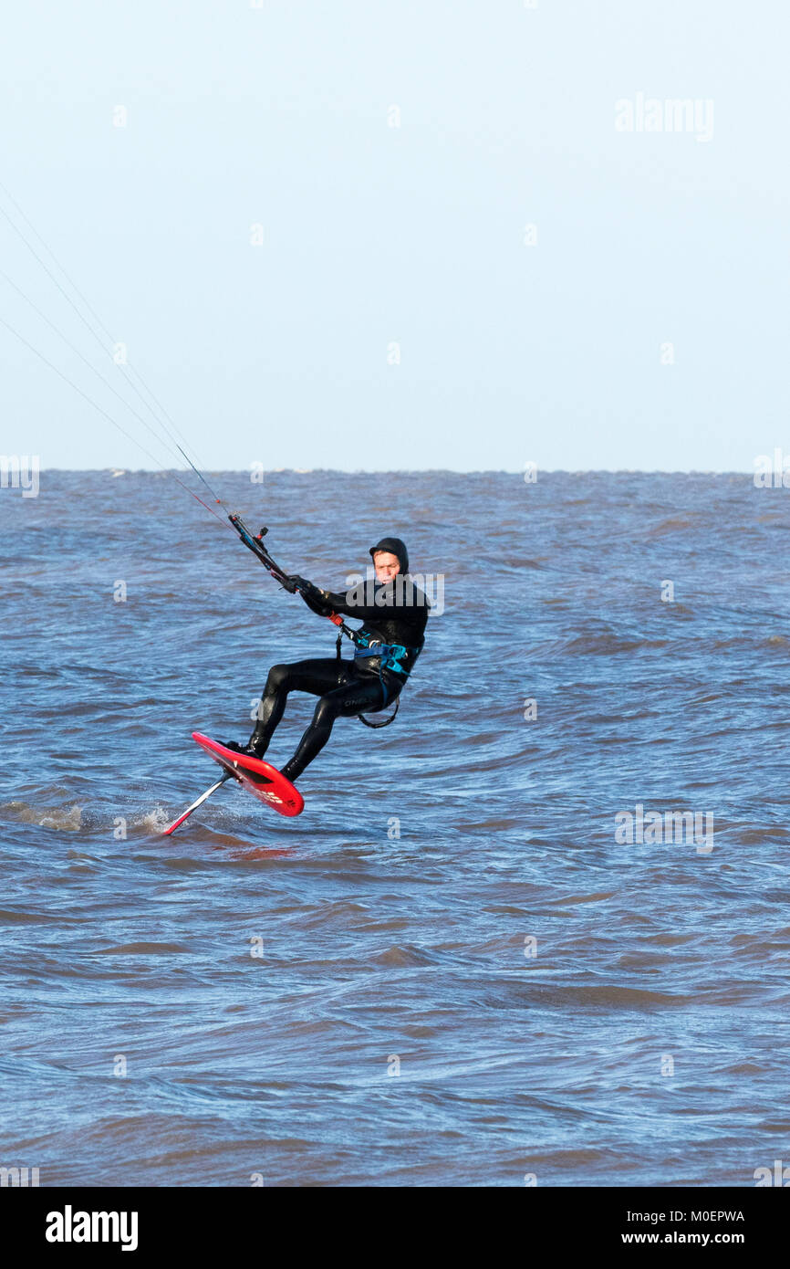 Windsurfer off Minehead Stock Photo - Alamy