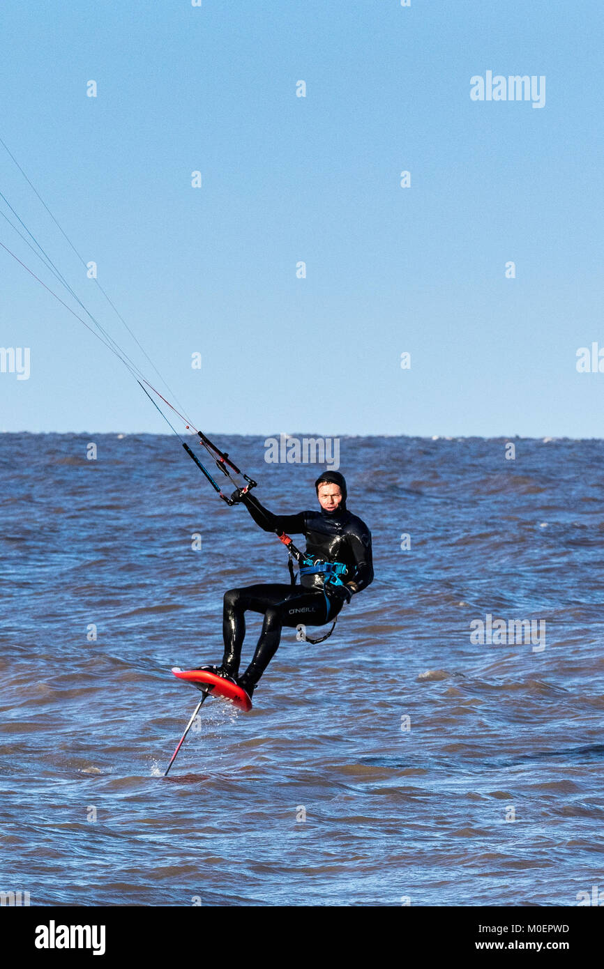 Windsurfer off Minehead Stock Photo - Alamy