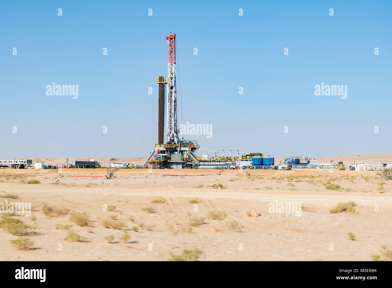 Gas or oil land drilling rig under construction, Middle East Stock ...