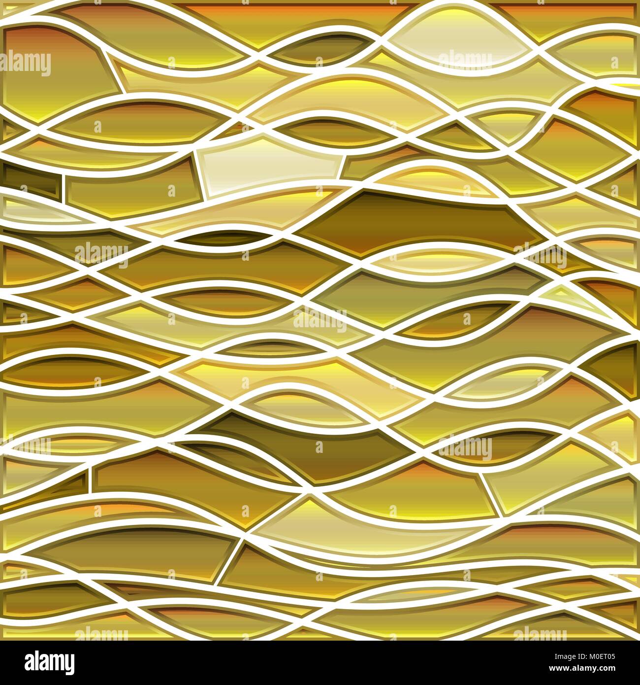 abstract vector stained-glass mosaic background - beige waves Stock ...